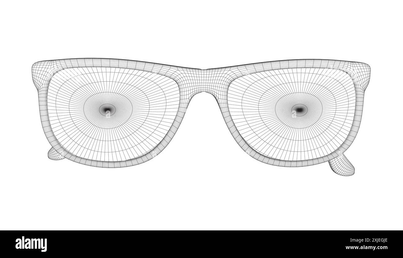 Side views of sunglasses. Wireframe vector drawn illustration. Fashion ...