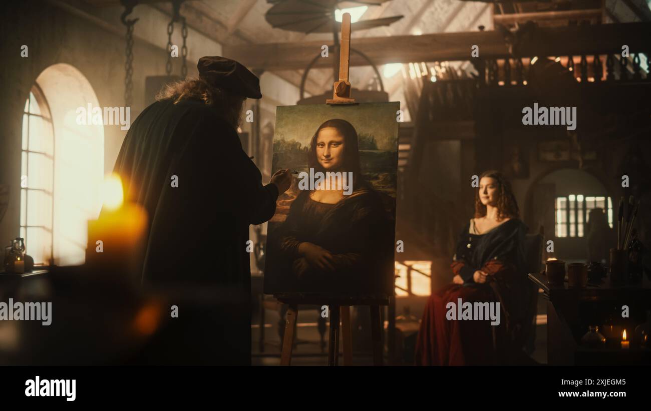 Representation of the Historical Moment of the Genius Leonardo Da Vinci ...