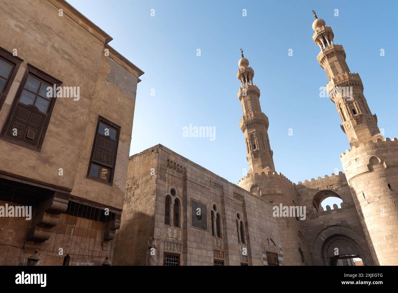 Minarets of Bab Zuweila one of the historical Fatimid Gates of Islamic ...