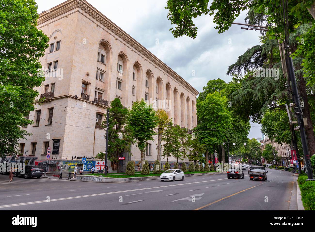 Tbilisi, Georgia - 20 JUNE, 2024: The Shota Rustaveli Avenue, among the ...