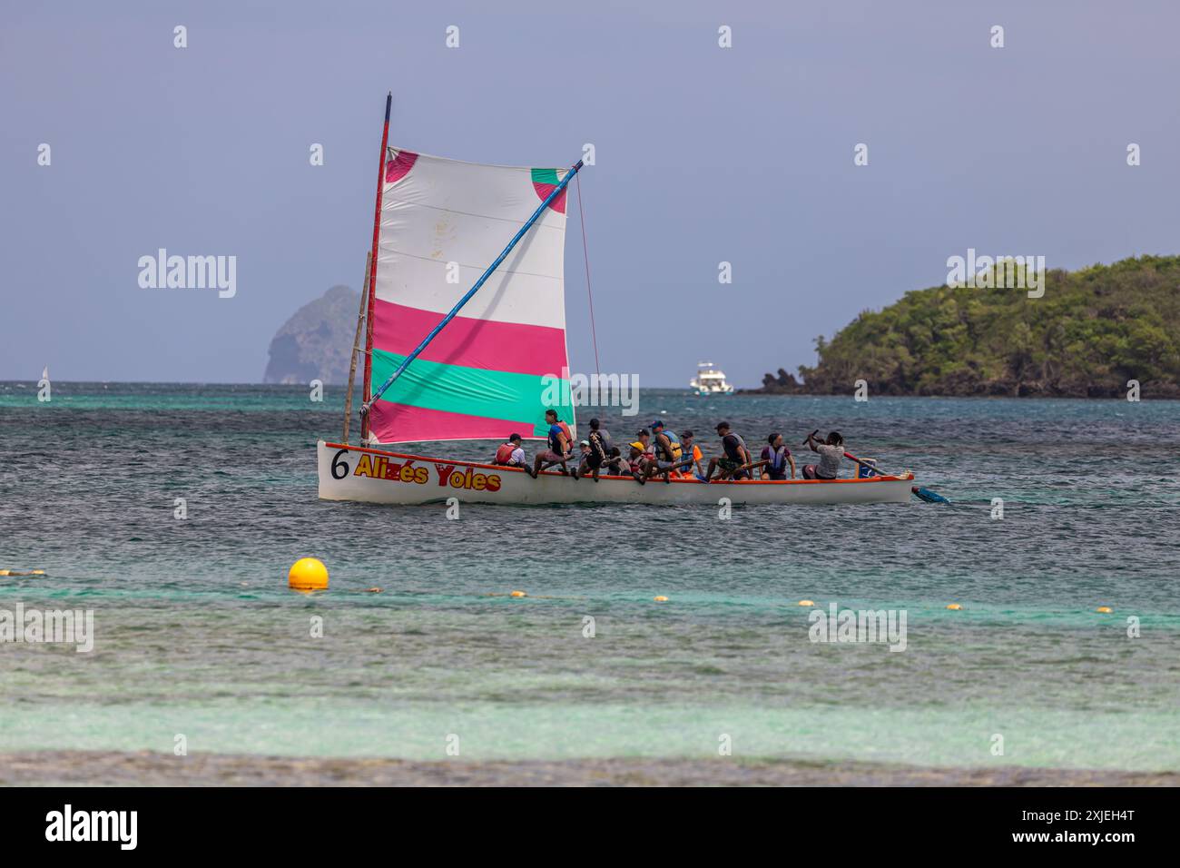 Yole boat in Sainte-Anne, Martinique, France Stock Photo - Alamy