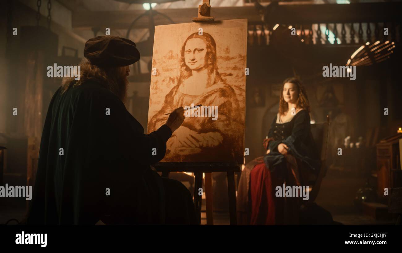 Representation of the Historical Moment of the Genius Leonardo Da Vinci ...