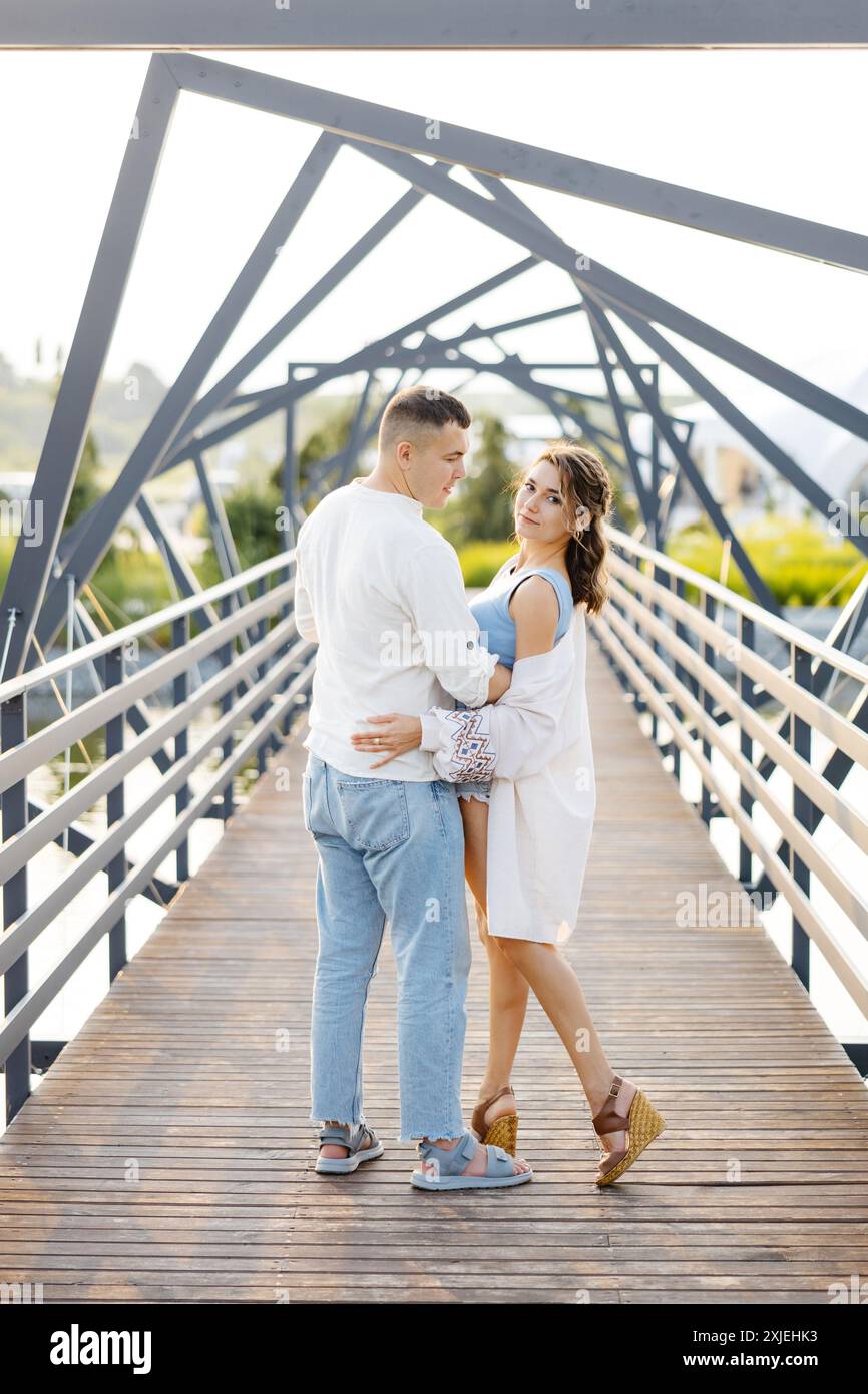 Fashion forward couple stands hi-res stock photography and images - Alamy