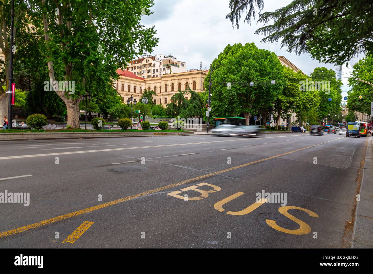 Tbilisi, Georgia - 20 JUNE, 2024: The Shota Rustaveli Avenue, among the ...