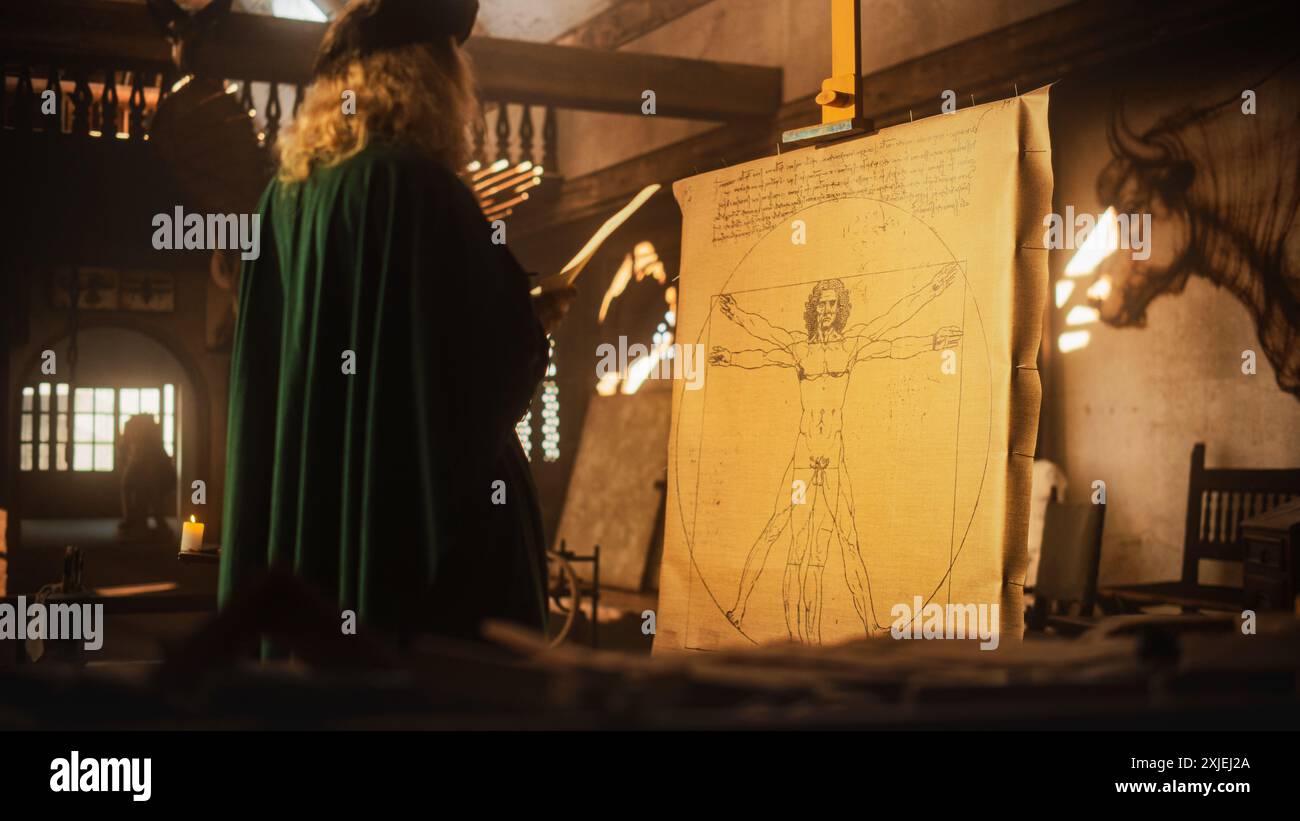Da vinci vitruvian man illustration hi-res stock photography and images ...