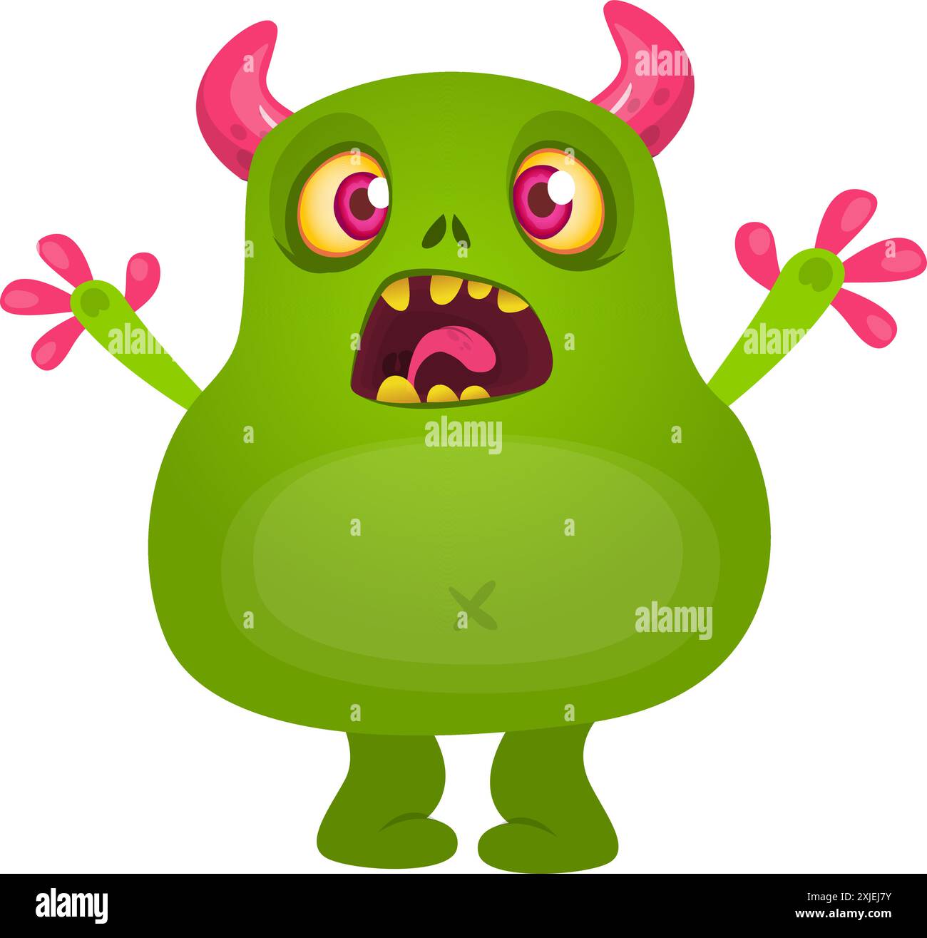 Angry cartoon monster character design. Vector illustration isolated ...
