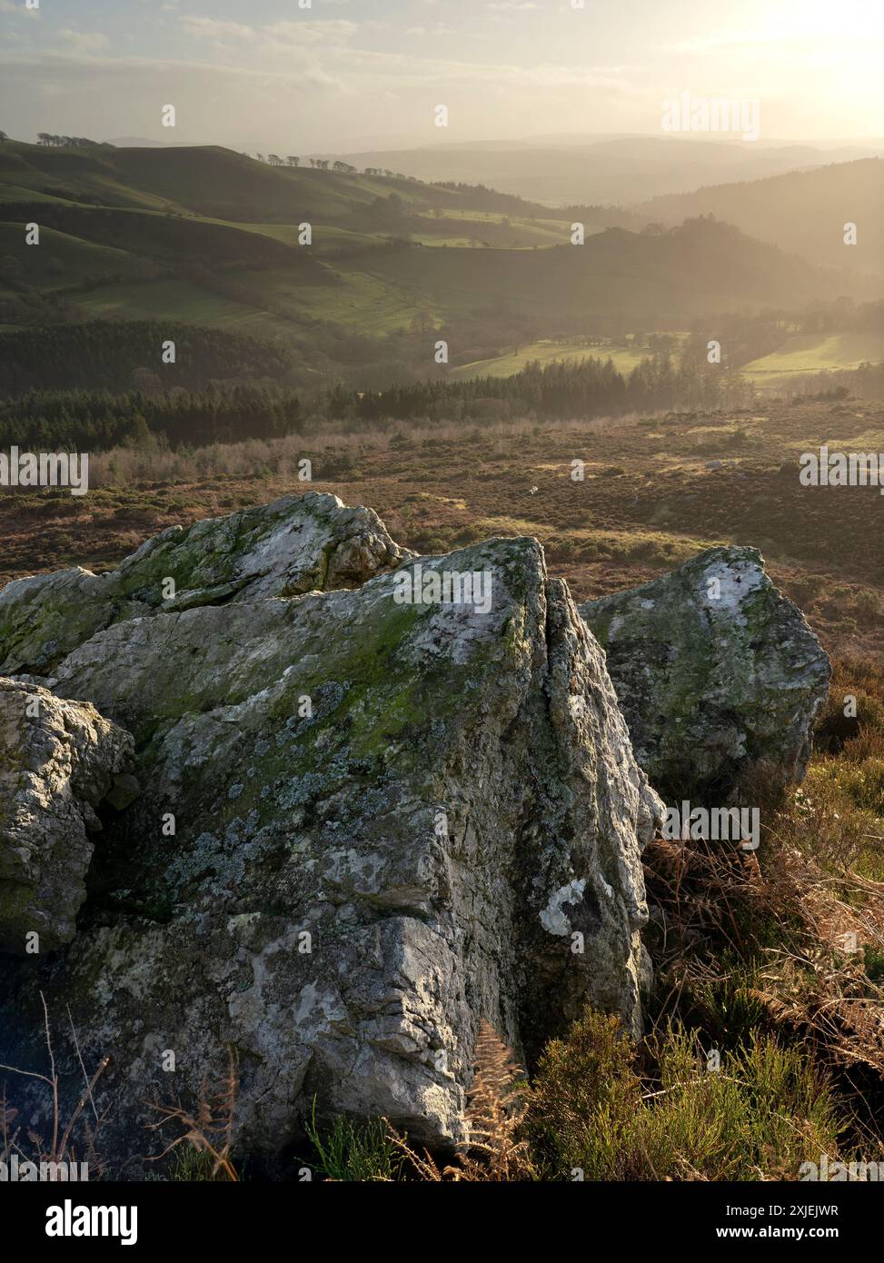 Dramatic scenery and views from the Stiperstones, an exposed quartzite ...