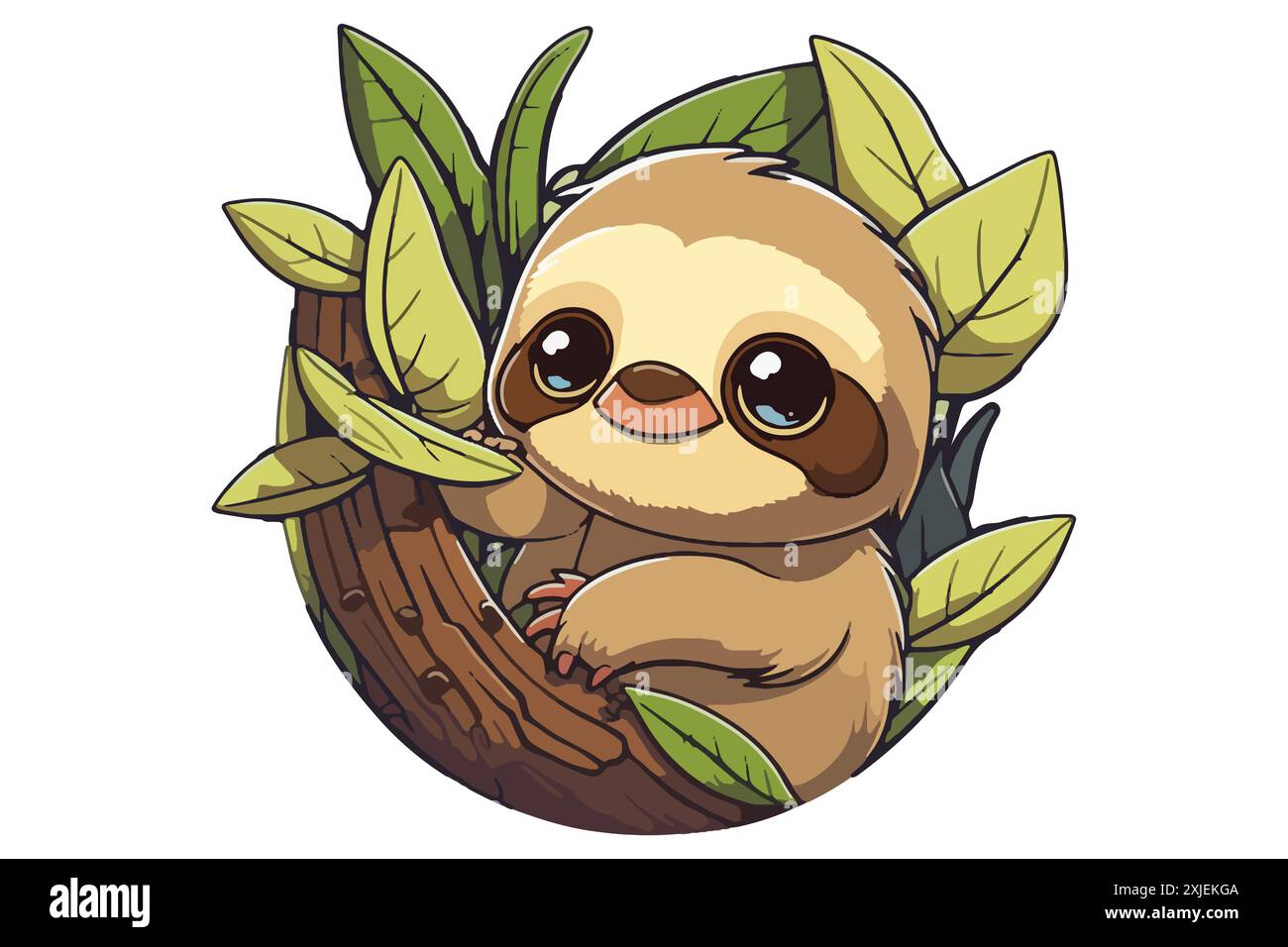 Kawaii Sloth Game Style Cartoon Stock Vector Image & Art - Alamy