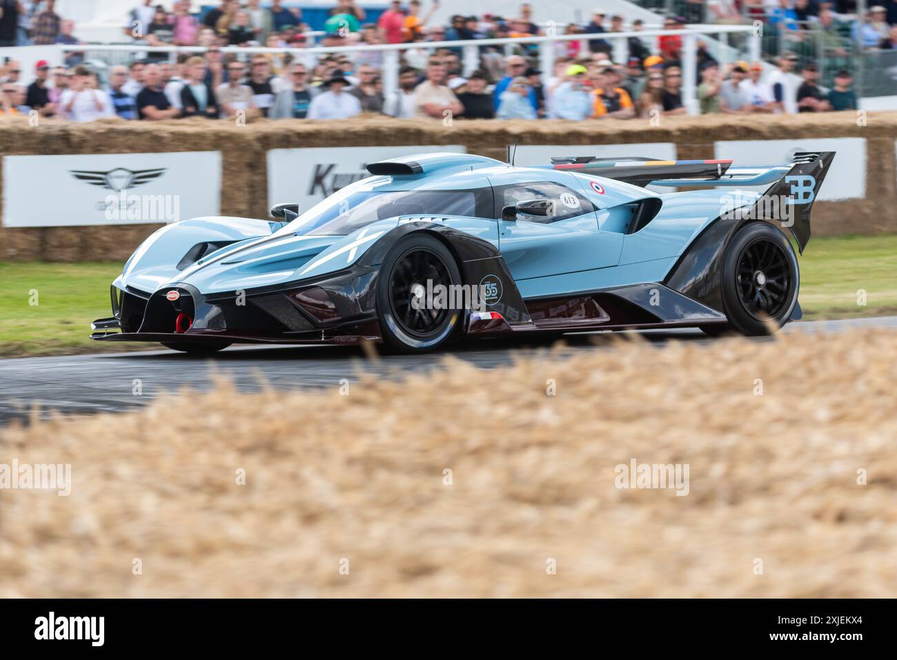 2024 Bugatti Bolide track-only sports car driving up the hill climb ...