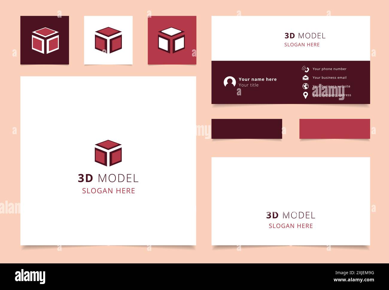 3d model logo design featuring a cube for a technology company Stock ...