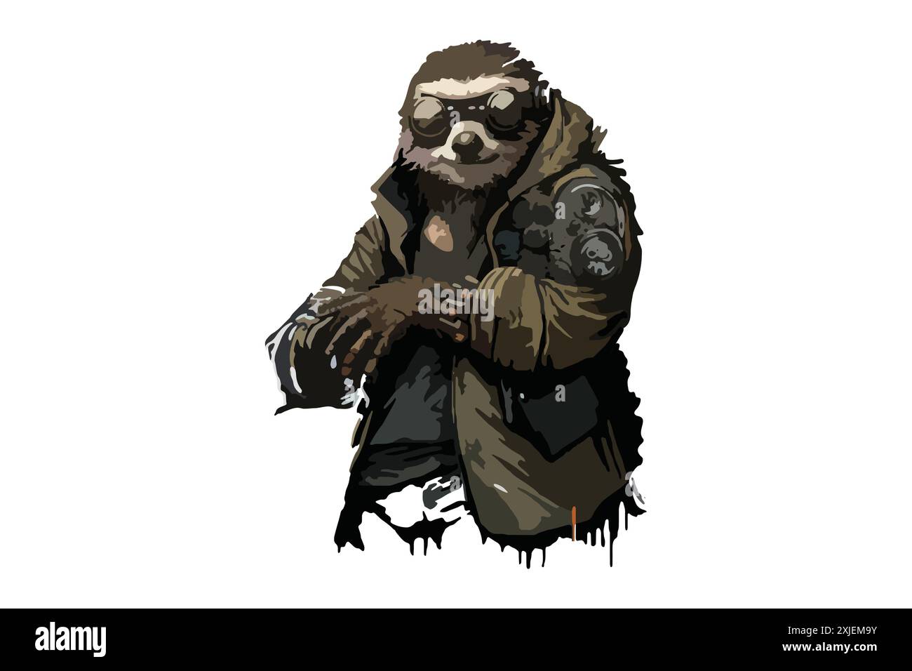 Sloth Cyberpunk Style Vector Stock Vector Image & Art - Alamy