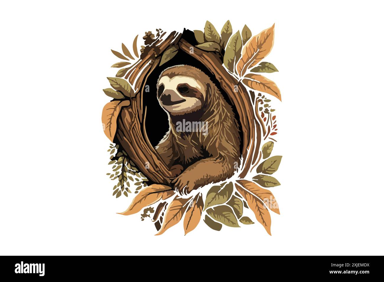 Sloth cartoon hi-res stock photography and images - Alamy