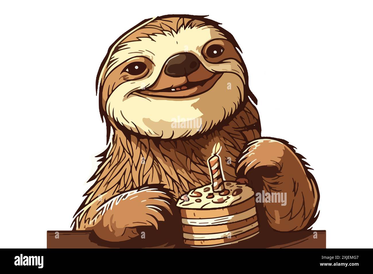 Sloth Birthday Vector Illustration Stock Vector Image & Art - Alamy