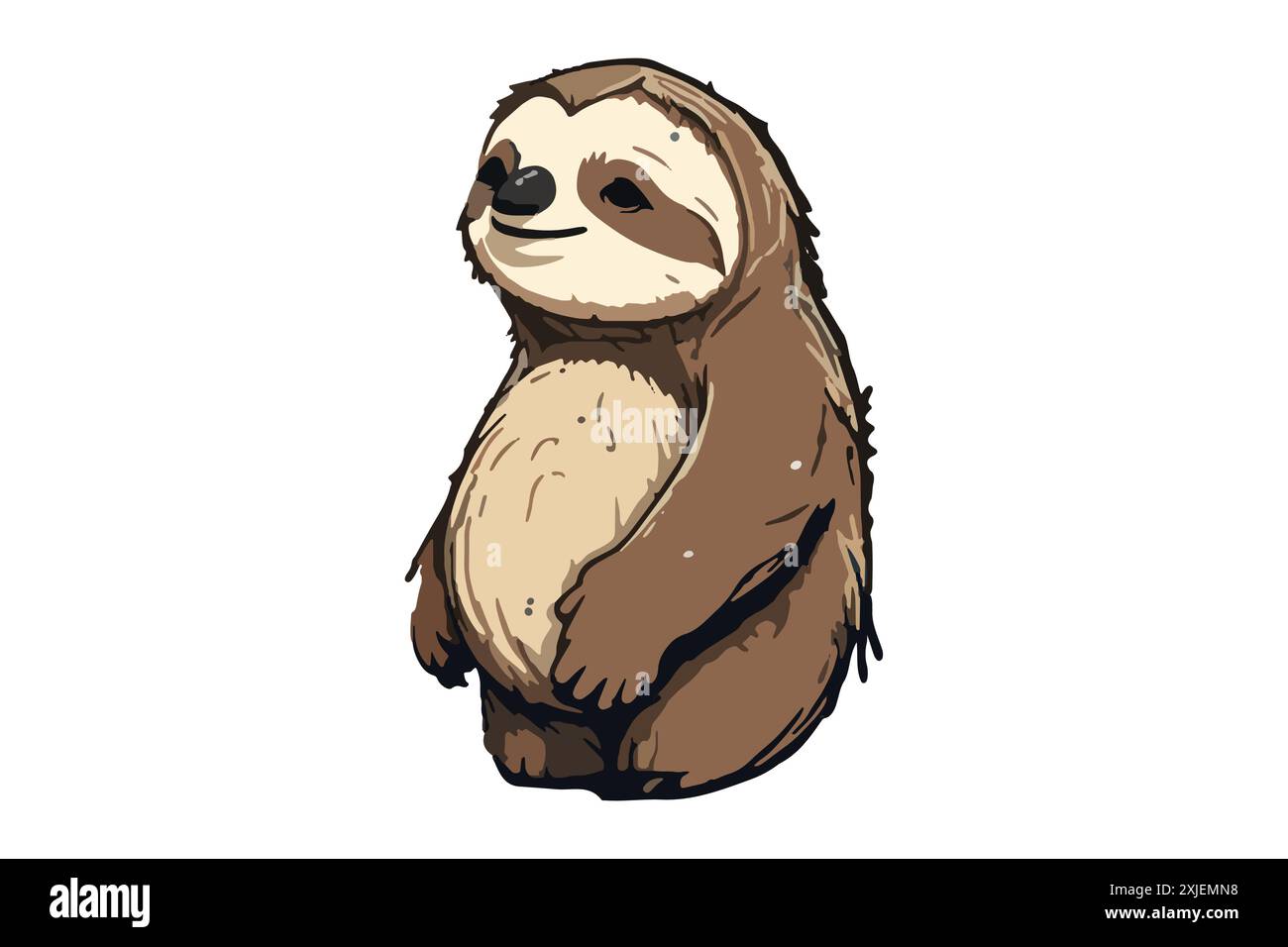 Sloth Cartoon Style Vector Illustration Stock Vector Image & Art - Alamy