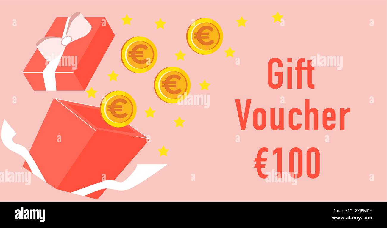 Vector discount card, certificates and voucher gift card with gift box ...