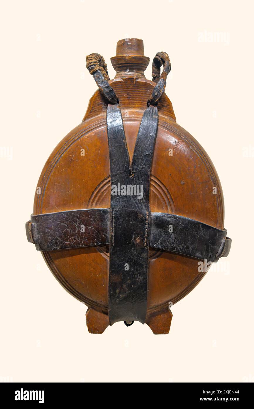 Austrian wooden field bottle from 19th century Stock Photo - Alamy