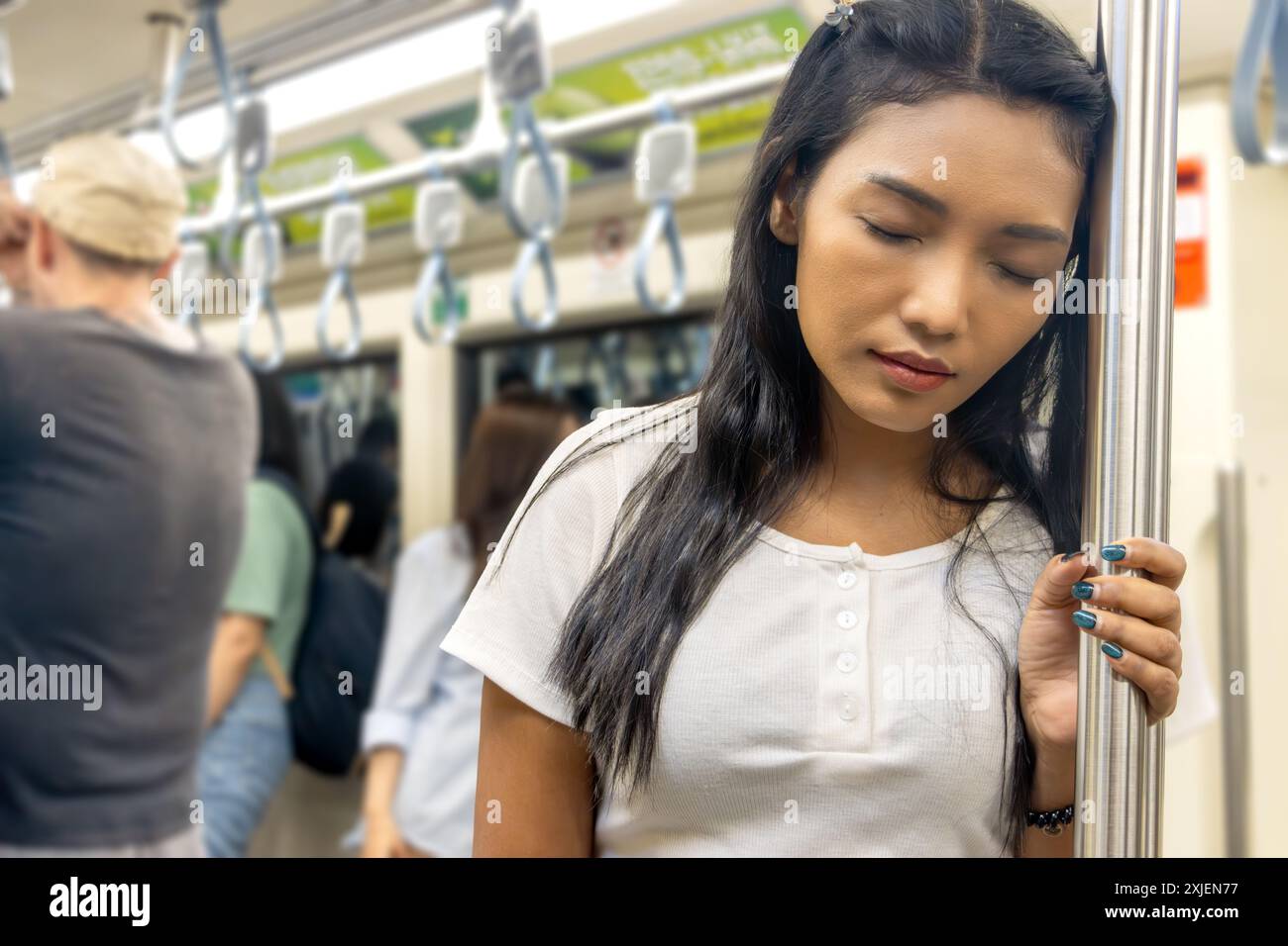 Subway handrail hi-res stock photography and images - Alamy