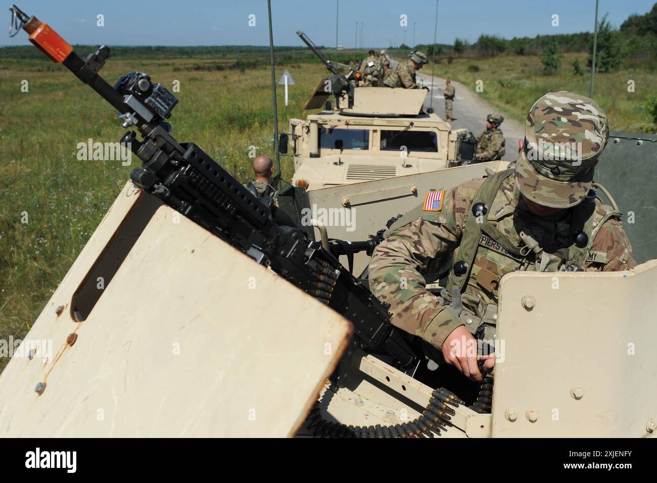 Yavoriv, Ukraine - July 22, 2015: US military take a part in "Rapid ...