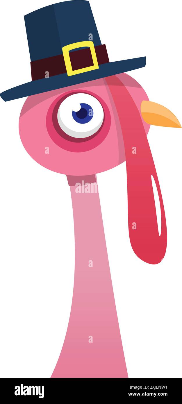 Cartoon happy cute thanksgiving turkey bird. Vector illustration ...