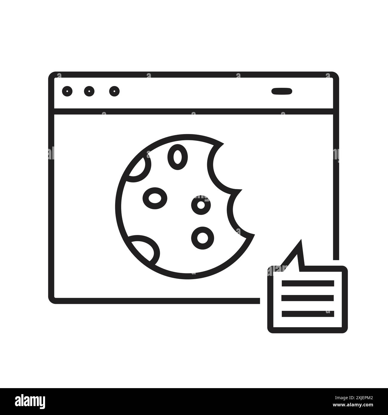 browser cookie icon simple flat vector symbol outline collection set ...