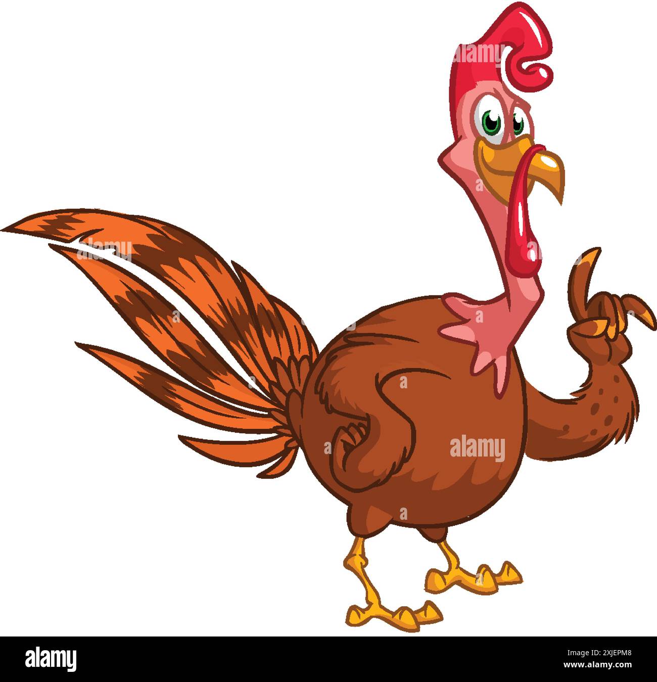 Cartoon happy cute thanksgiving turkey bird. Vector illustration ...
