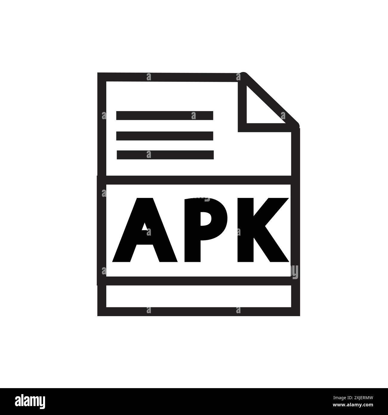 APK file formate icon simple flat vector symbol outline collection set ...