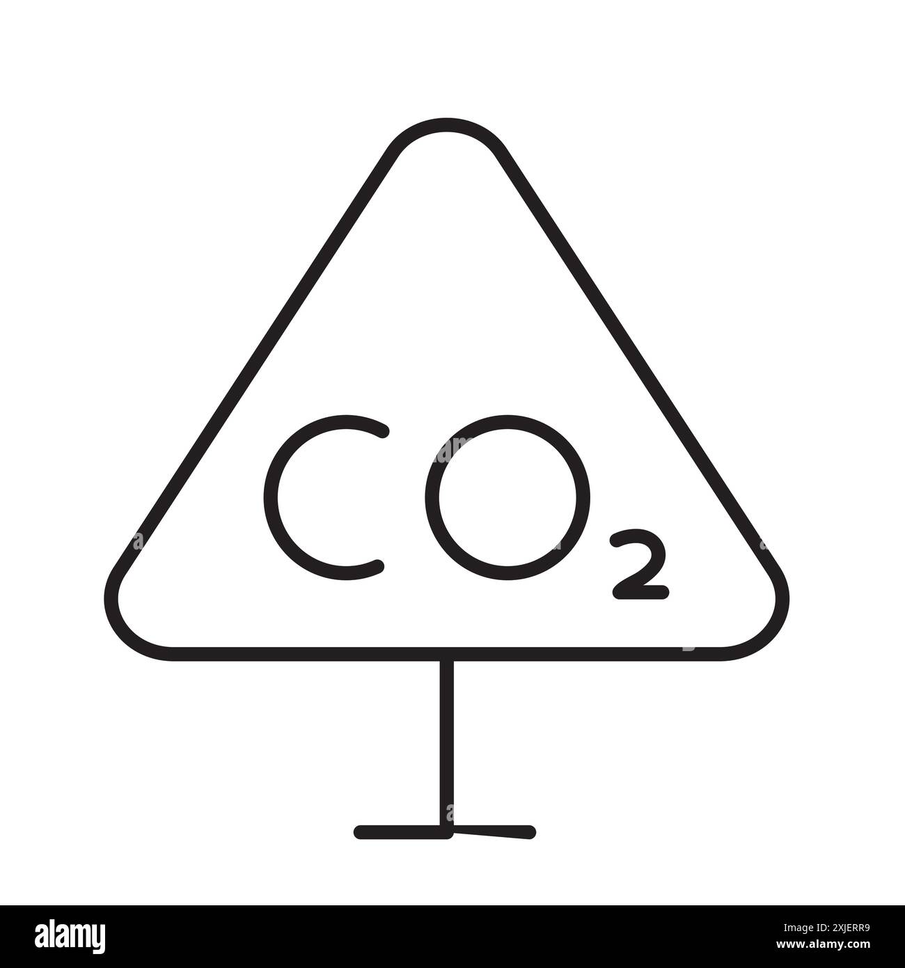 CO2 Triangle Warning icon simple flat vector symbol outline collection ...