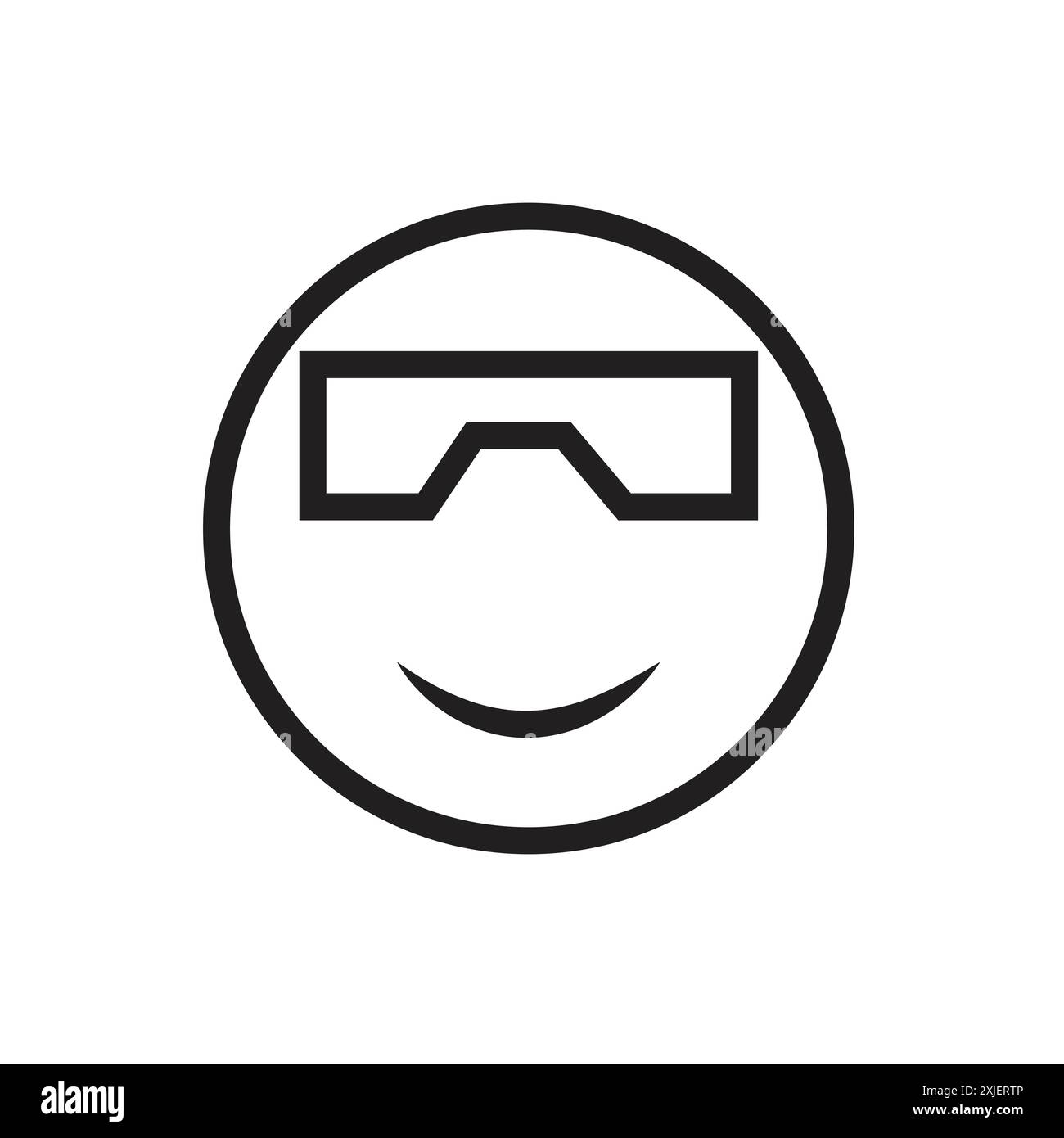 Cool Emoji Icon simple flat vector symbol outline collection set logo ...