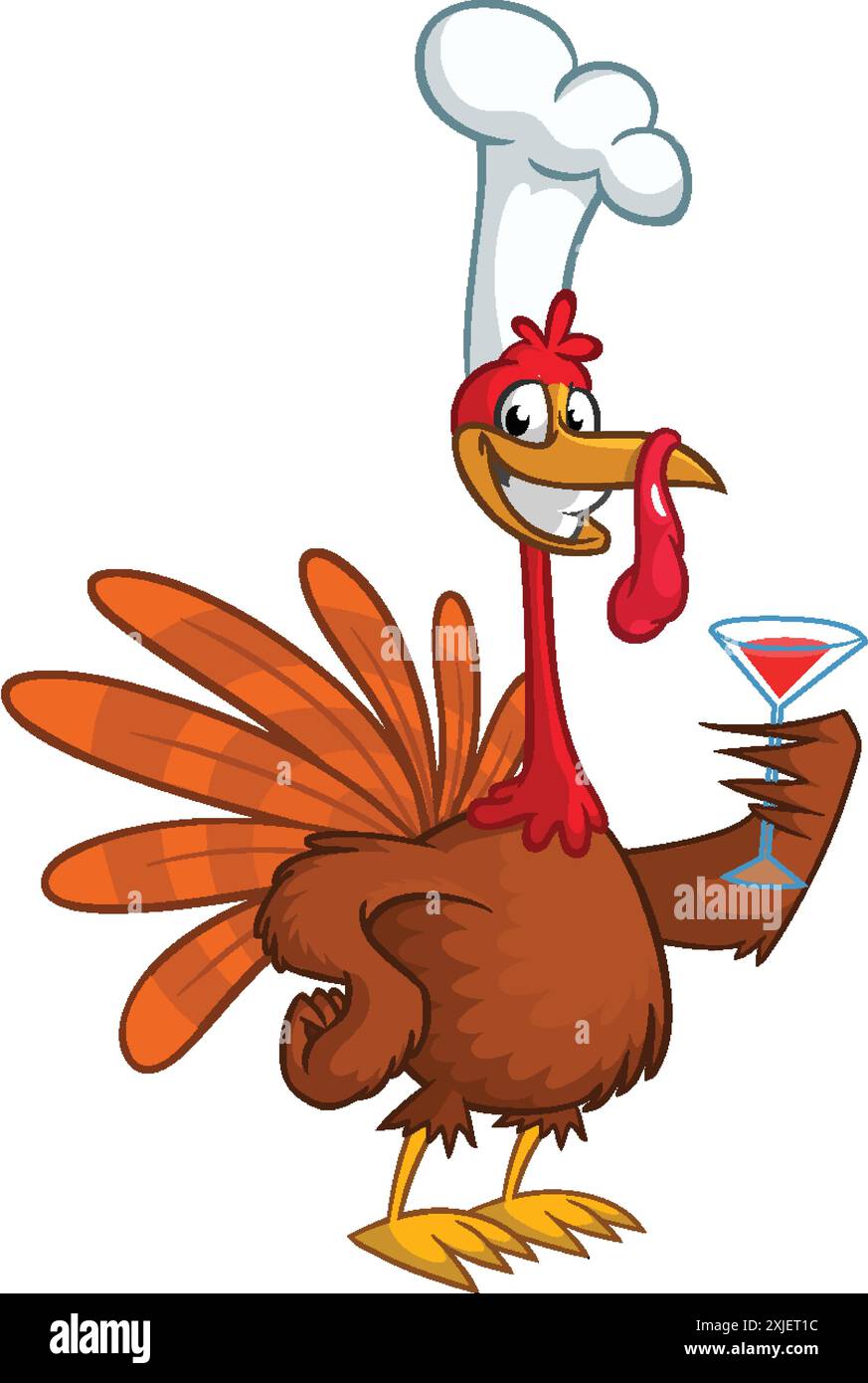 Cartoon happy cute thanksgiving turkey bird. Vector illustration ...