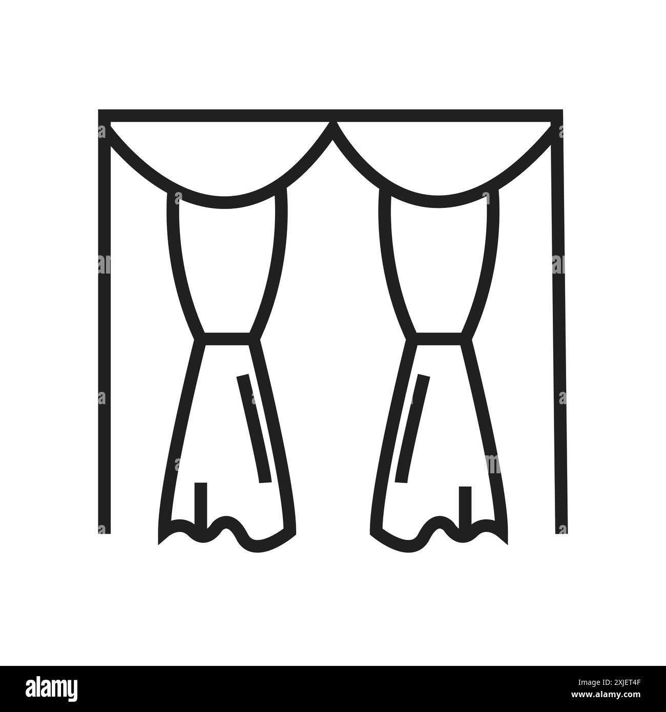 Curtains Icon Simple Flat Vector Symbol Outline Collection Set Logo Stock Vector Image And Art Alamy