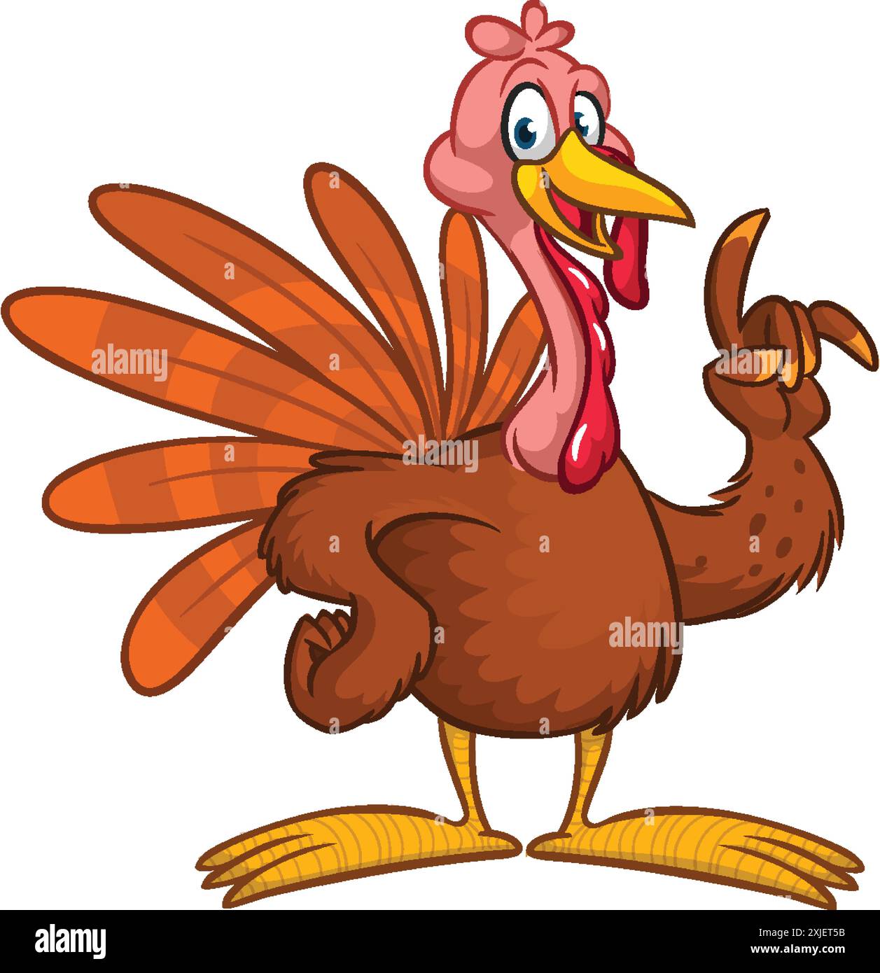 Cartoon happy cute thanksgiving turkey bird. Vector illustration ...