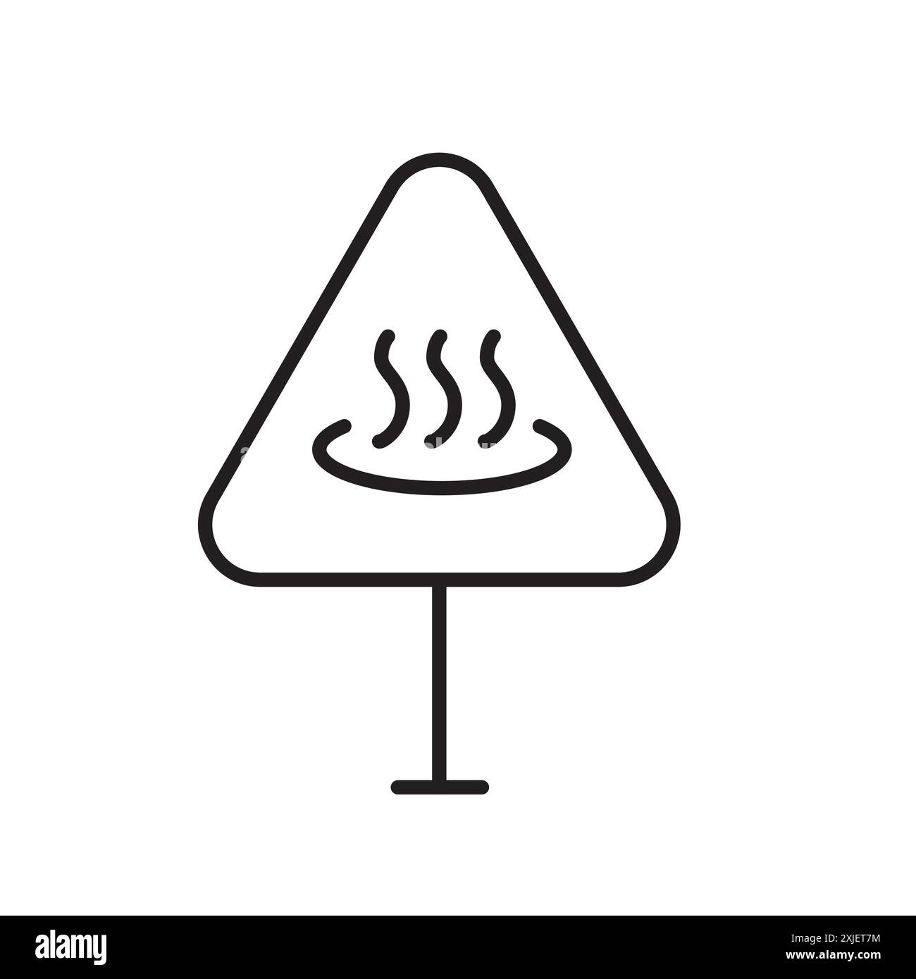 Hot surface do not touch danger sign icon simple flat vector symbol ...