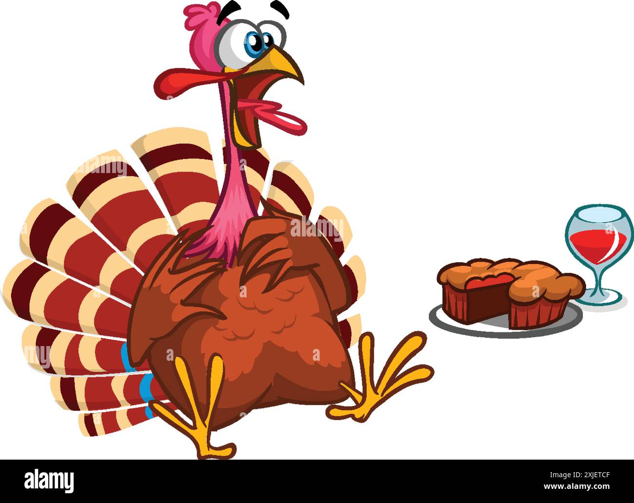 Thanksgiving cartoon turkey character sitting after a good meal ...