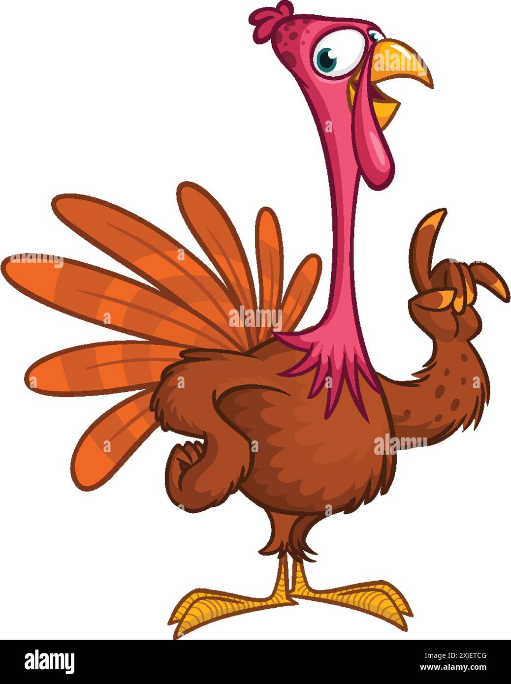 Cartoon happy cute thanksgiving turkey bird. Vector illustration ...