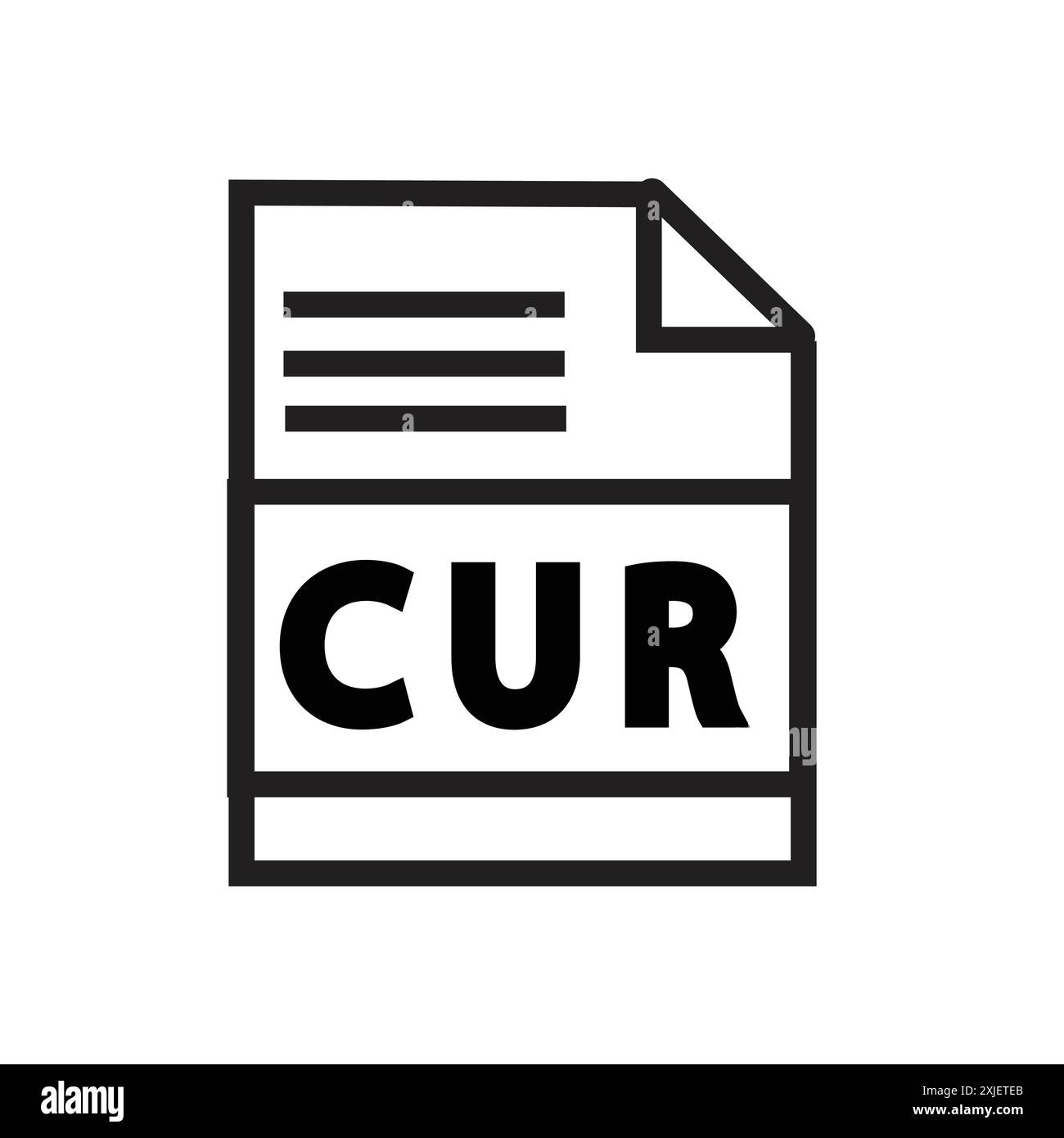 CUR File Document Icon simple flat vector symbol outline collection set ...
