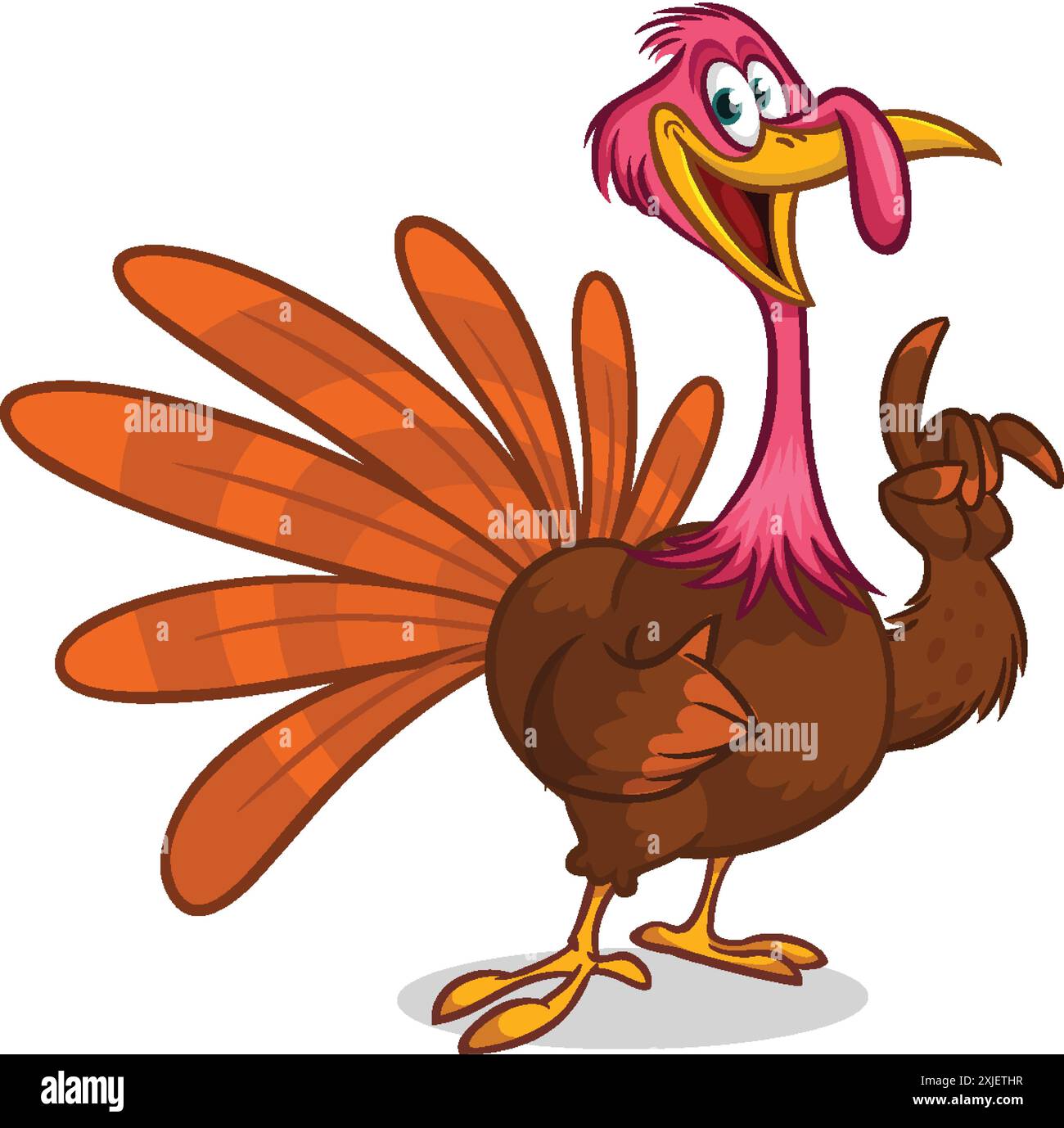 Cartoon happy cute thanksgiving turkey bird. Vector illustration ...