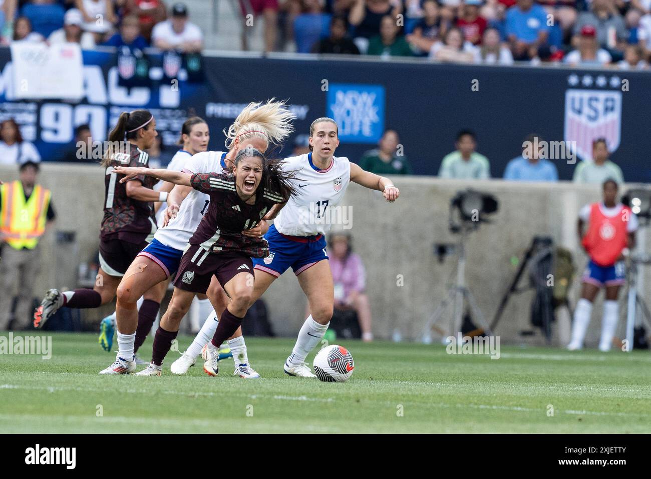 Harrison, New Jersey, USA. 13th July, 2024. Lindsey Horan (10) of USWNT ...