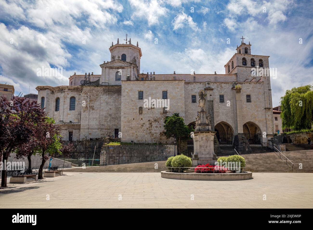 View of the Gothic cathedral of Santander, Cantabria, Spain, next to ...
