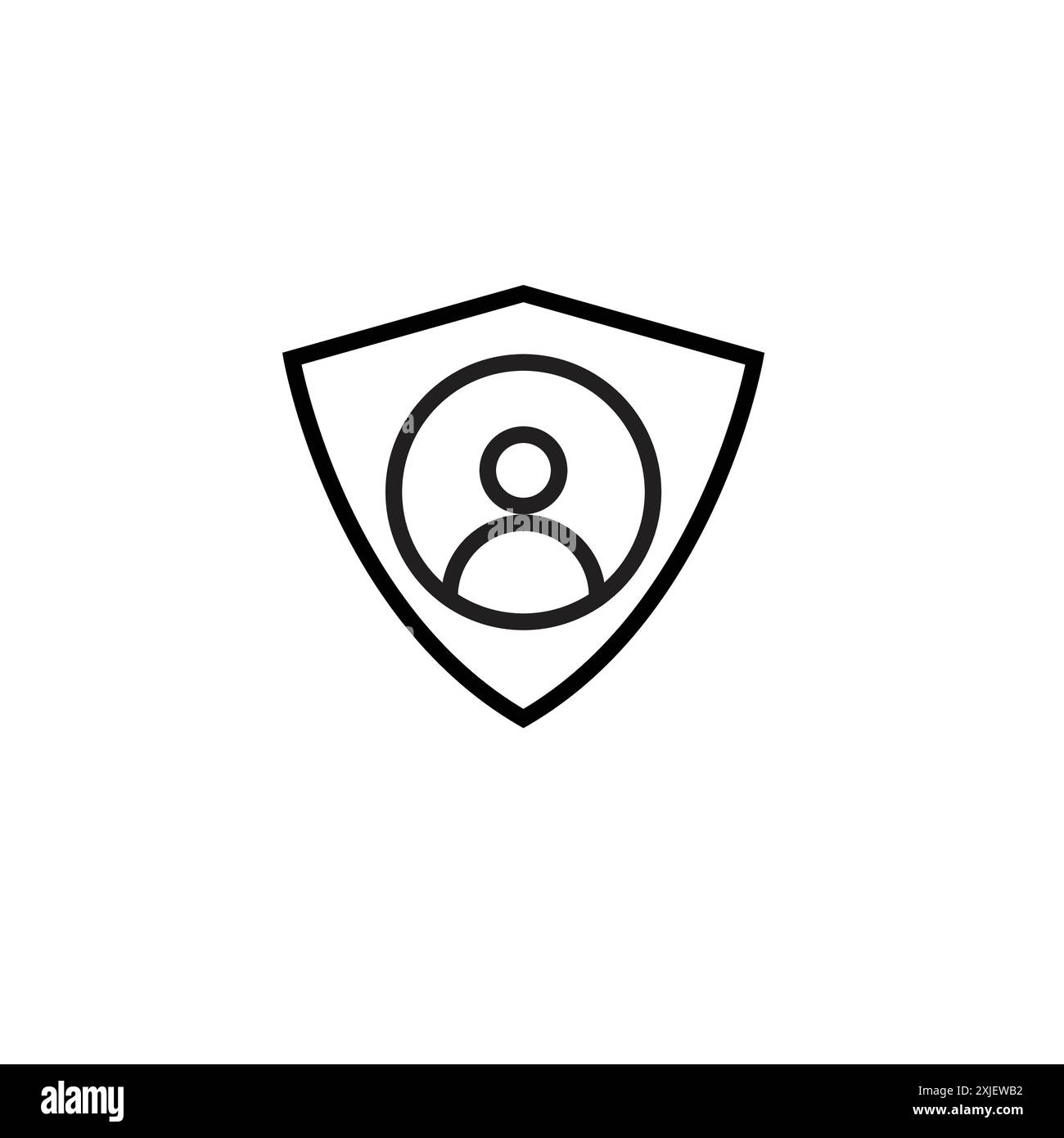 user protection shield icon simple flat vector symbol outline ...