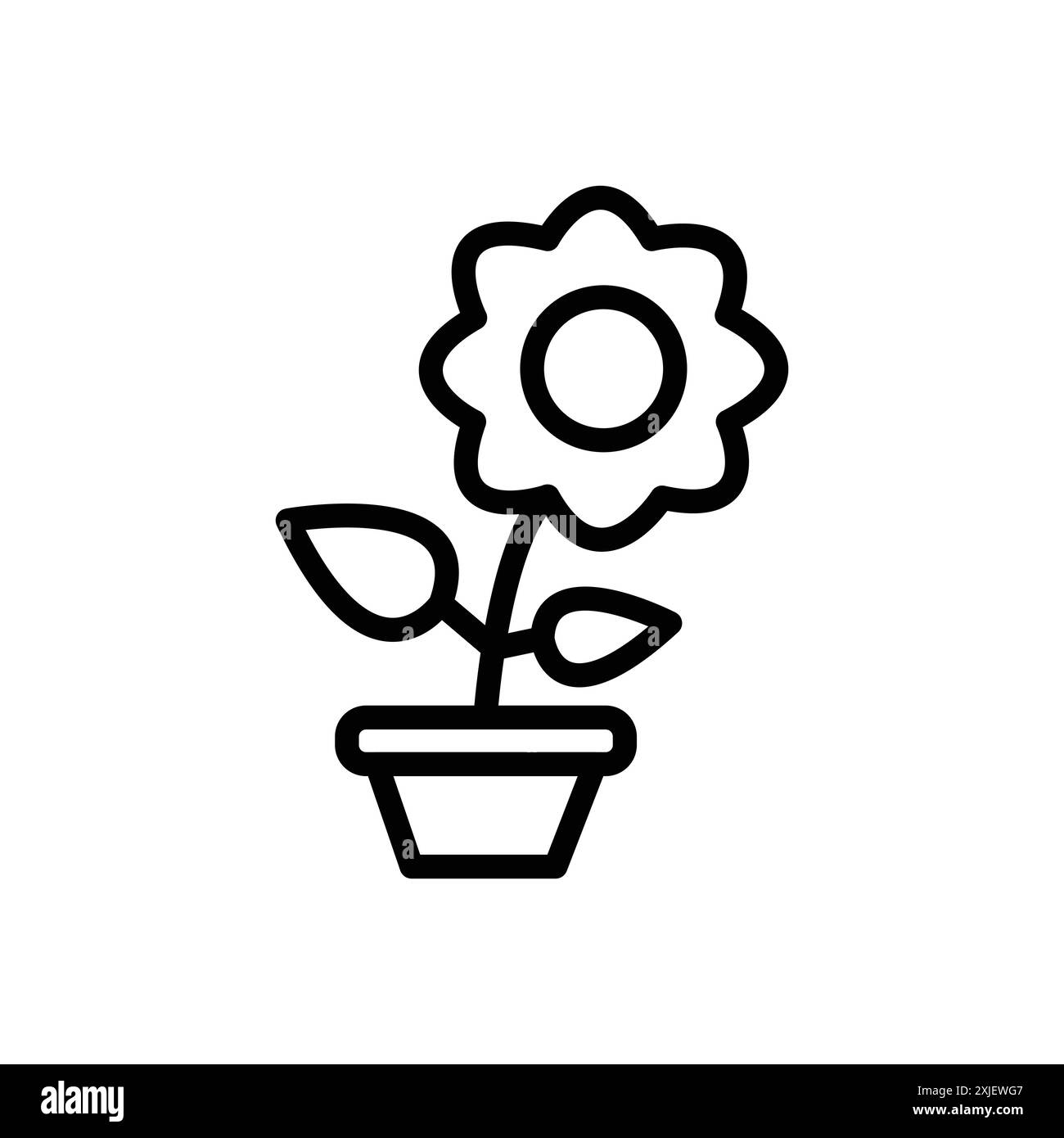 Flower in pot icon design by Ayaan simple flat vector symbol outline ...