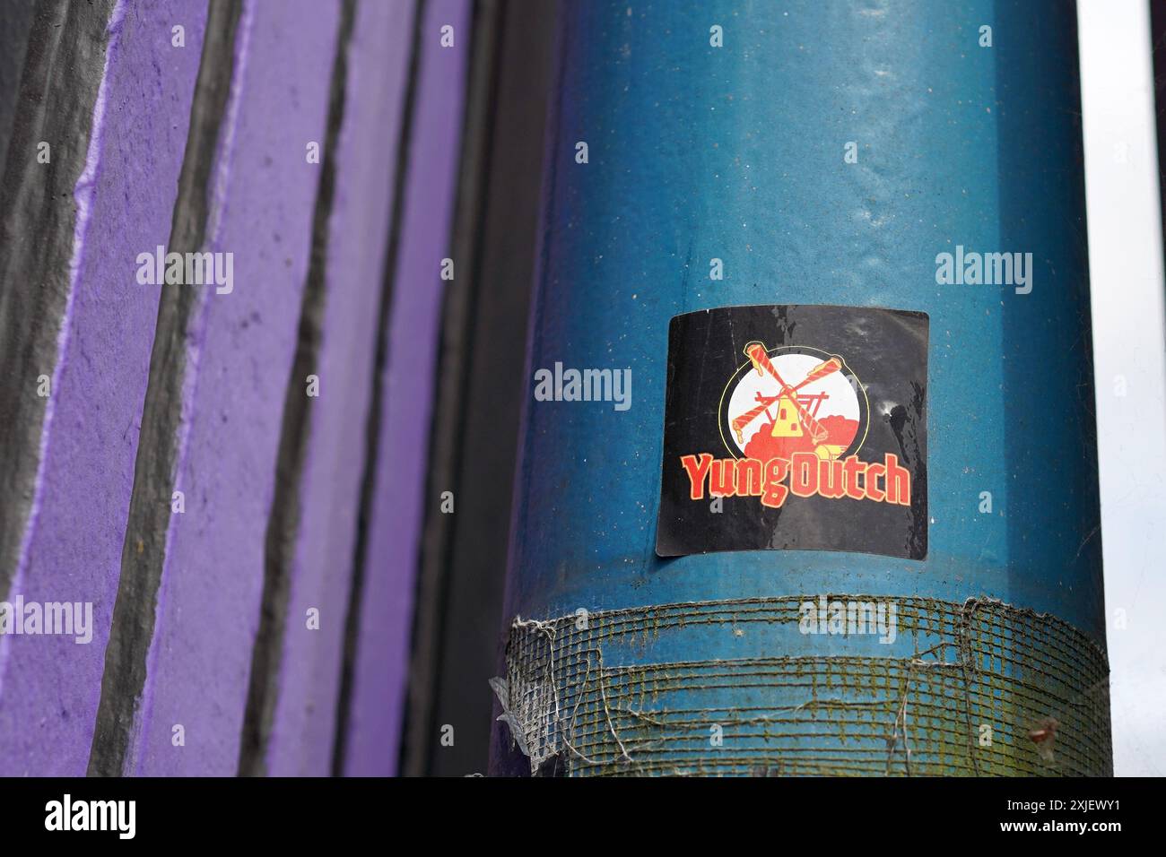 YungDutch Lamp Post sticker in Cardiff, July 2024 Stock Photo - Alamy