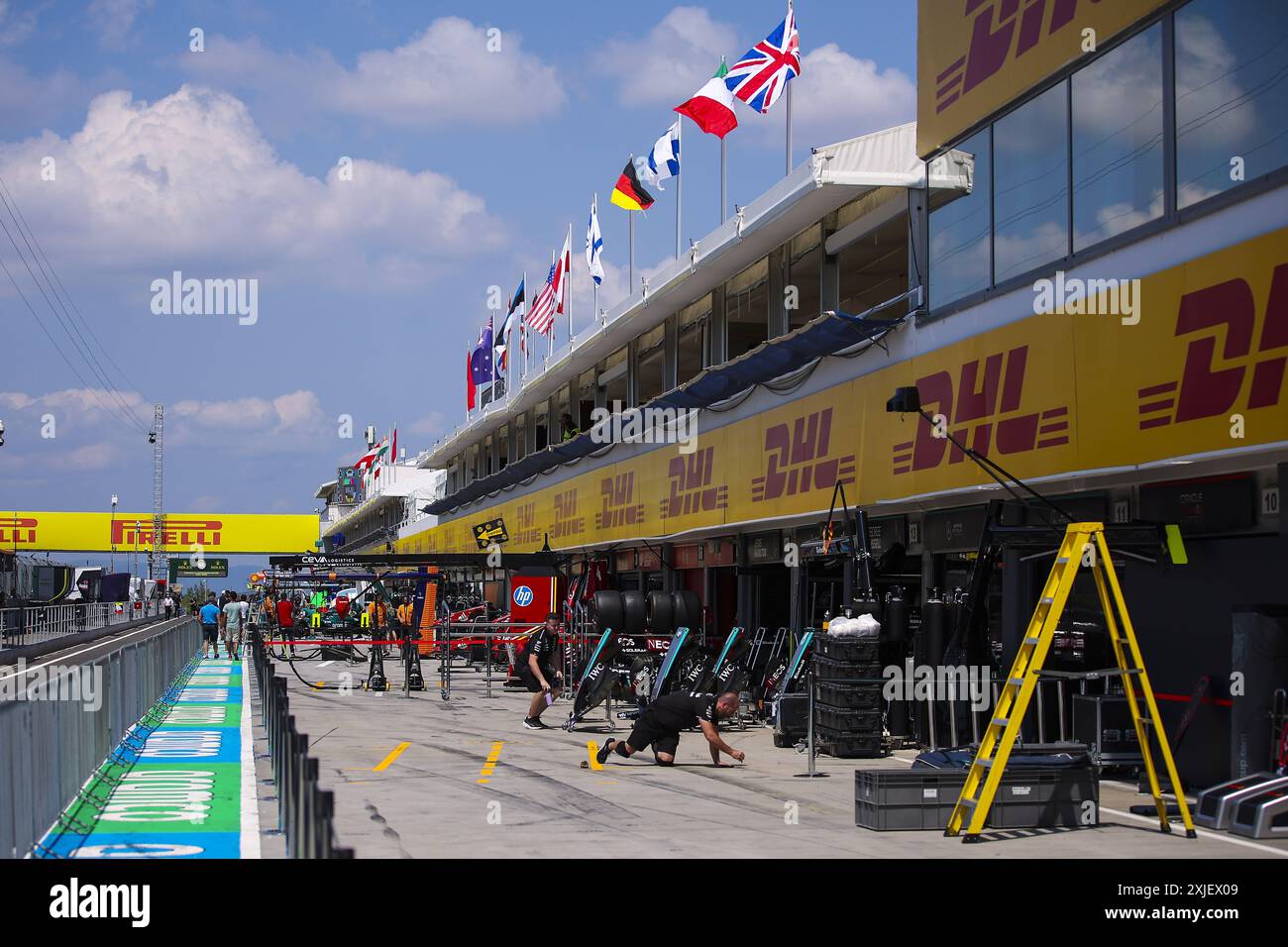 Mogyorod, Hungary, 18/07/2024, Pit lane illustration during the Formula ...