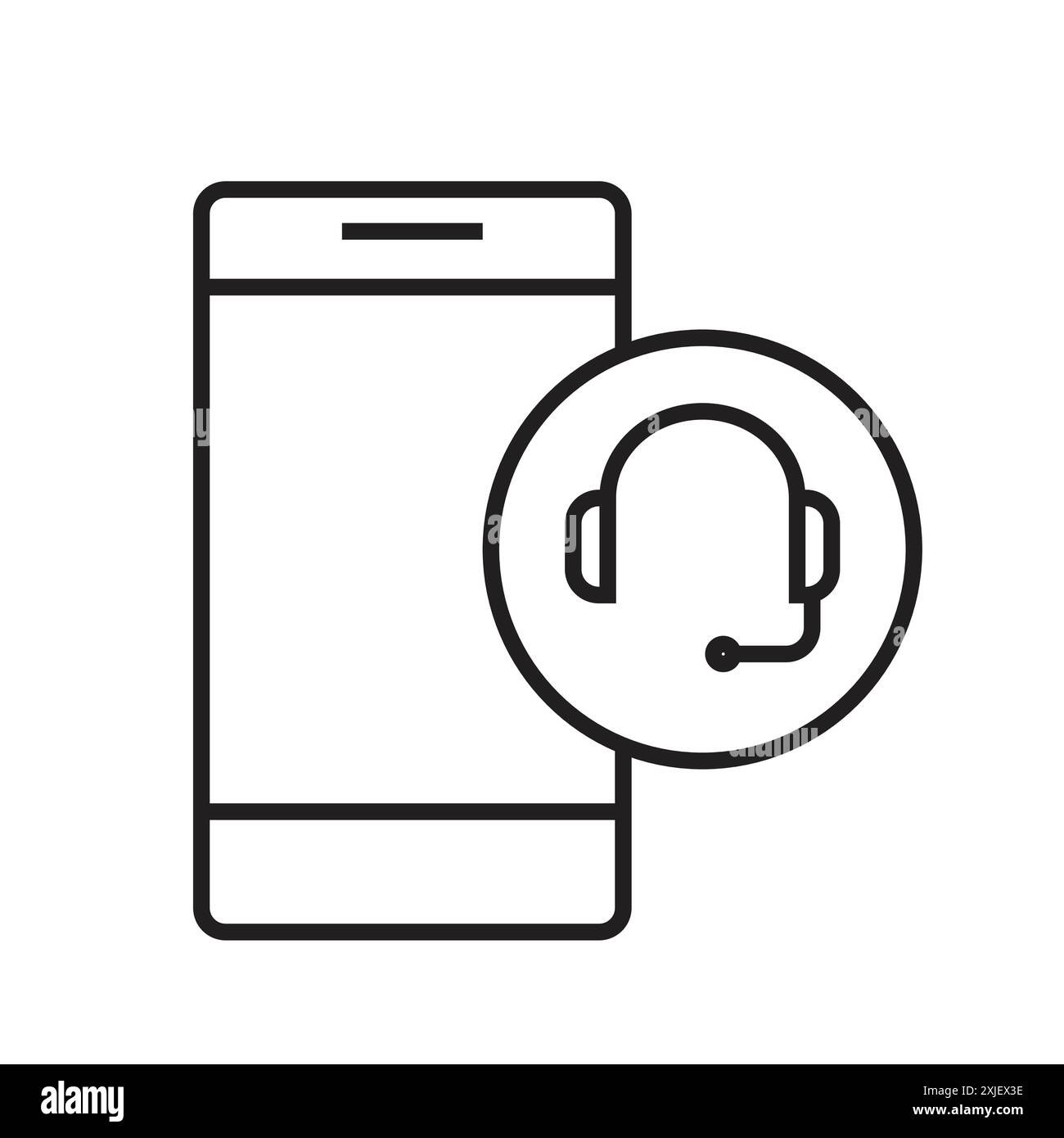 Smartphone Help and Support icon simple flat vector symbol outline ...