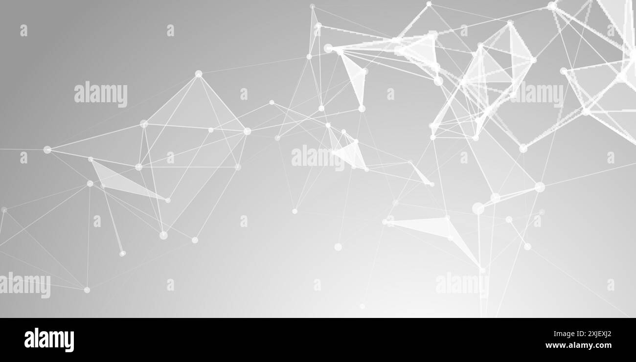Abstract monochrome banner with low poly plexus design Stock Vector ...