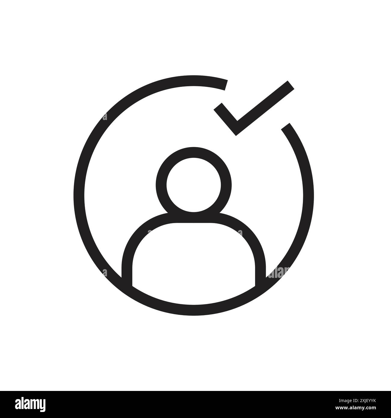 profile check icon simple flat vector symbol outline collection set ...
