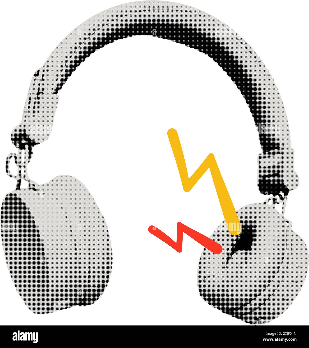 Headphones halftone collage element vector illustration Stock Vector ...