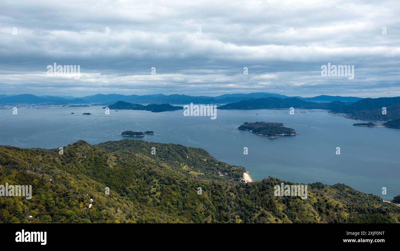Japan, Seto Inland Sea view from Miyajima island, viewpoint on mount ...