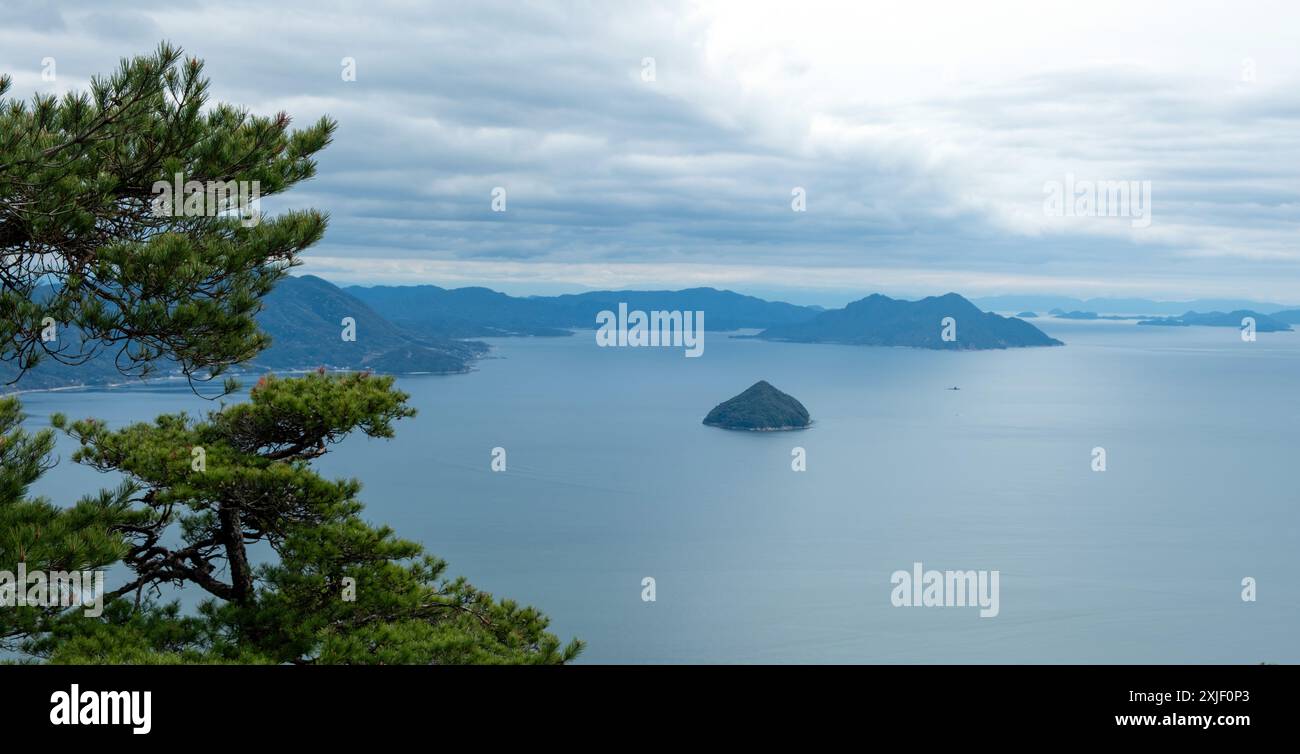 Japan, Seto Inland Sea view from Miyajima island, viewpoint on mount ...