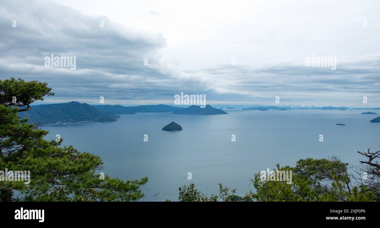 Japan, Seto Inland Sea view from Miyajima island, viewpoint on mount ...