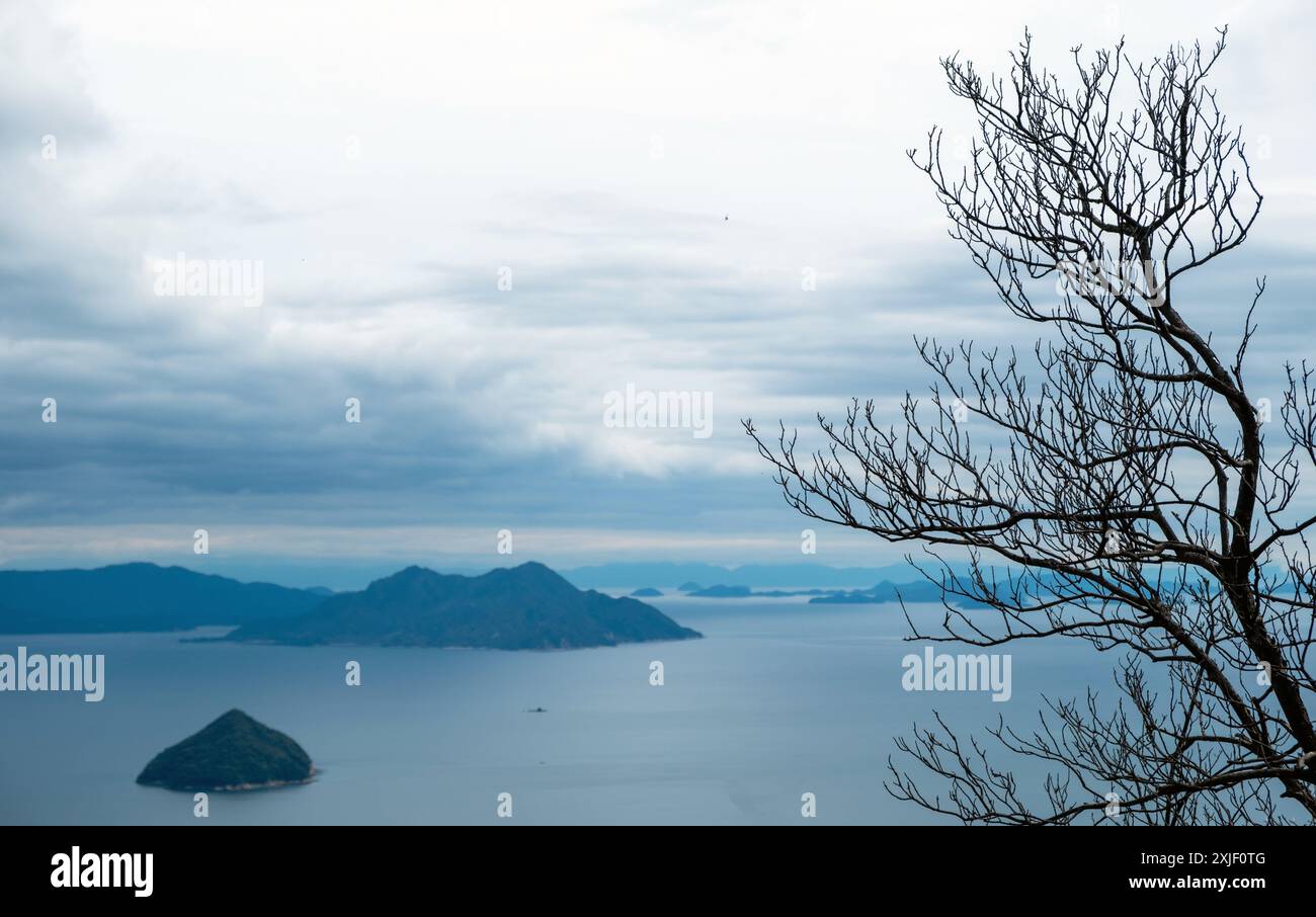 Japan, Seto Inland Sea view from Miyajima island, viewpoint on mount ...